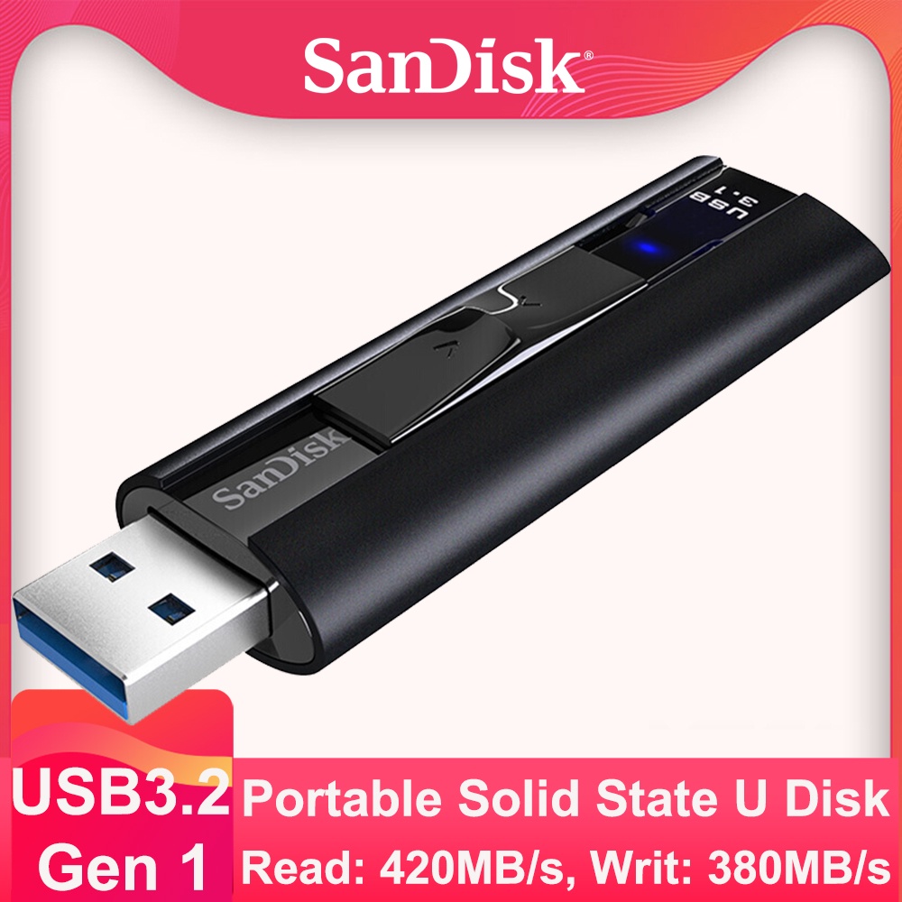 SanDisk Solid State Flash Drive 1TB USB3.2 Gen 1 512GB Portable SSD Pen ...