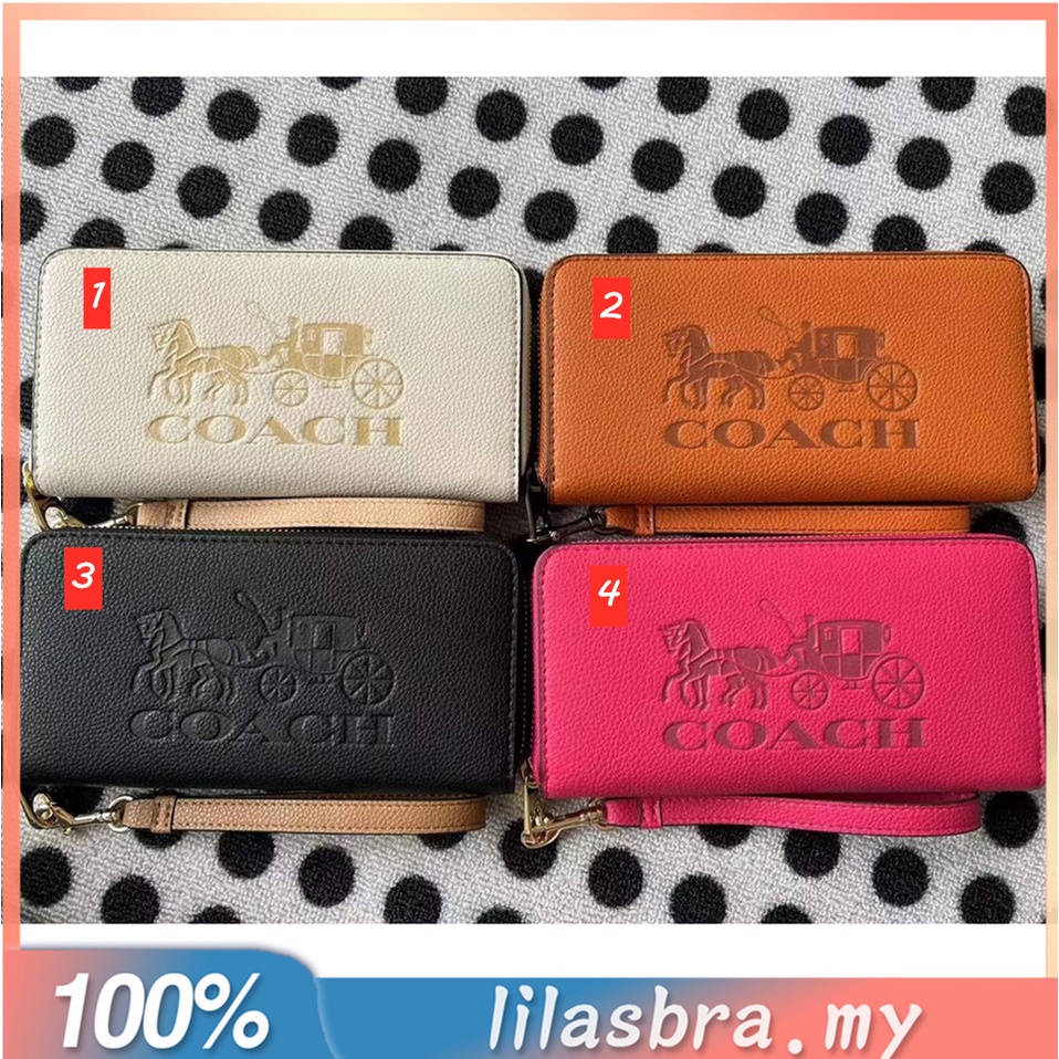 Coach C3548 กระเป๋าสตางค์ผู้หญิง กระเป๋าสตางค์ซิปยาว กระเป๋าซิปด้านใน ช่องเสียบการ์ดมัลติฟังก ...