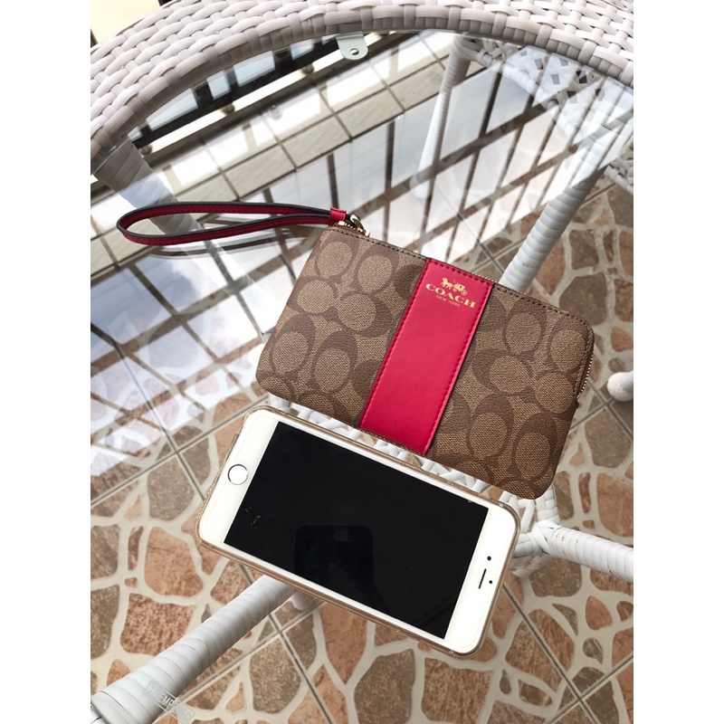 Coach F58035 กระเป๋าคลัทช์ผู้หญิง สายรัดข้อมือ กระเป๋าใส่เหรียญ กระเป๋า ...
