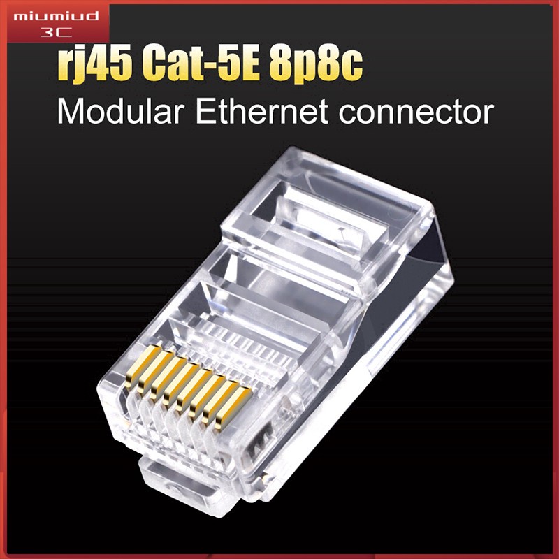 100 ชิ้น RJ45 RJ-45 CAT5 CAT5E Modular สายหัวปลั๊ก Ethernet Gold Plated Network Connector ...