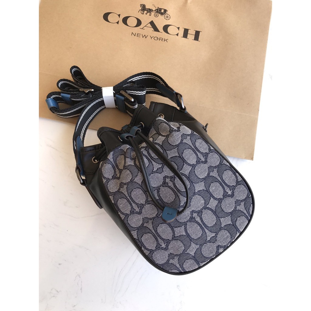 COACH C3782 กระเป๋าสะพายผู้หญิง/กระเป๋าถือ/ผ้าใบ/กระเป๋าทรงถัง/ขนาดใหญ่ ...