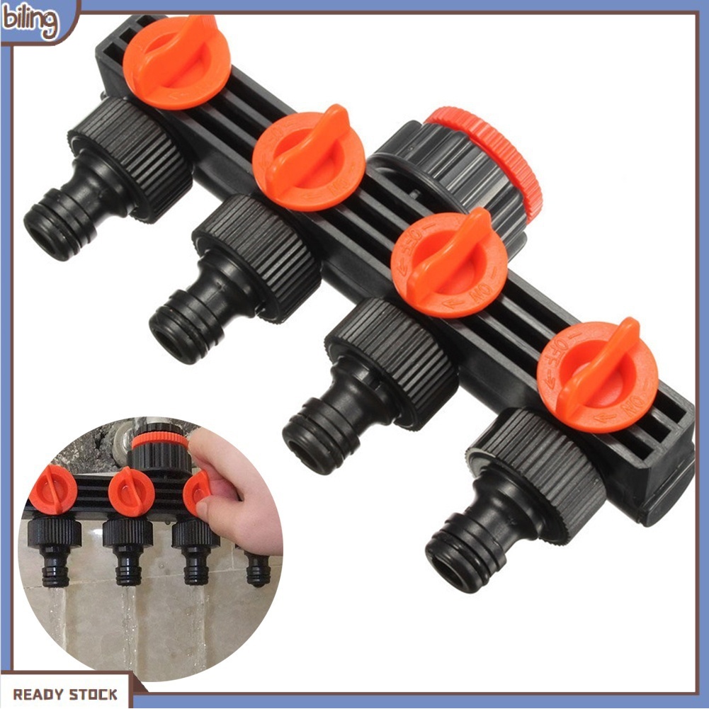 [biling] 4 Way Outlets Garden Irrigation Hose Pipe Water Tap Splitter ...