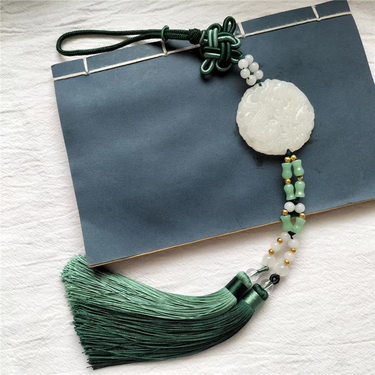 Han Elements จี้หยกมังกรฟินิกซ์ Chengxiang สองสี สไตล์โบราณ ...