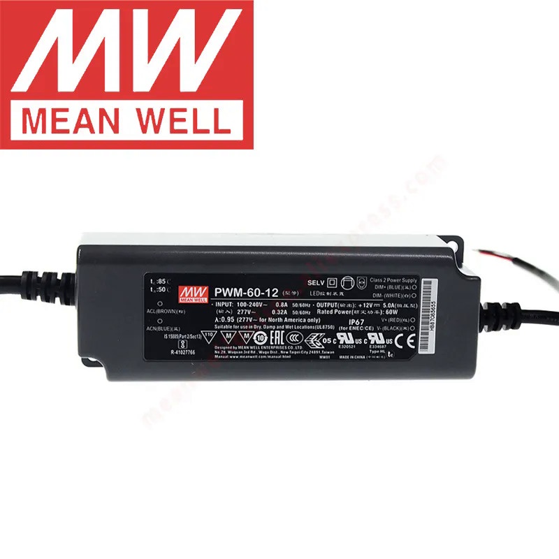 Original Mean Well PWM-60/120/200-12/24KN PFC ฟังก์ชั่น PWM-KN Series ...