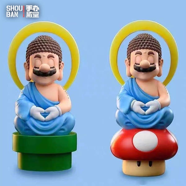 โมเดลฟิกเกอร์ SUPER Mario GK SUPER Buddha LOVE U Buddha Mario สําหรับตก ...