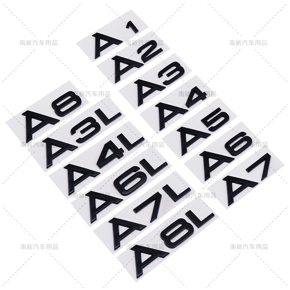เหมาะสําหรับ Audi Emblem A1 A2 A3 A4 A5 A6 A7 A3L A4L A6L A8L ด้านหลังโลโก้สติกเกอร์ ABS ...