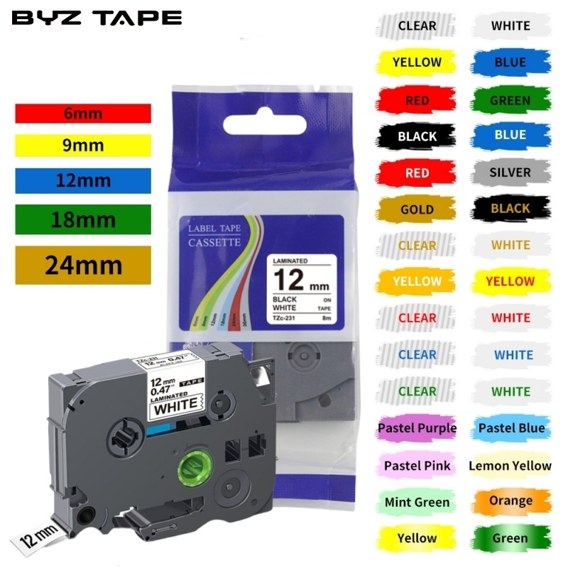 เทปฉลาก tze231 6 9 12 18 24 มม. tze231 TZ231 TZe-231 สําหรับเครื่อง ...