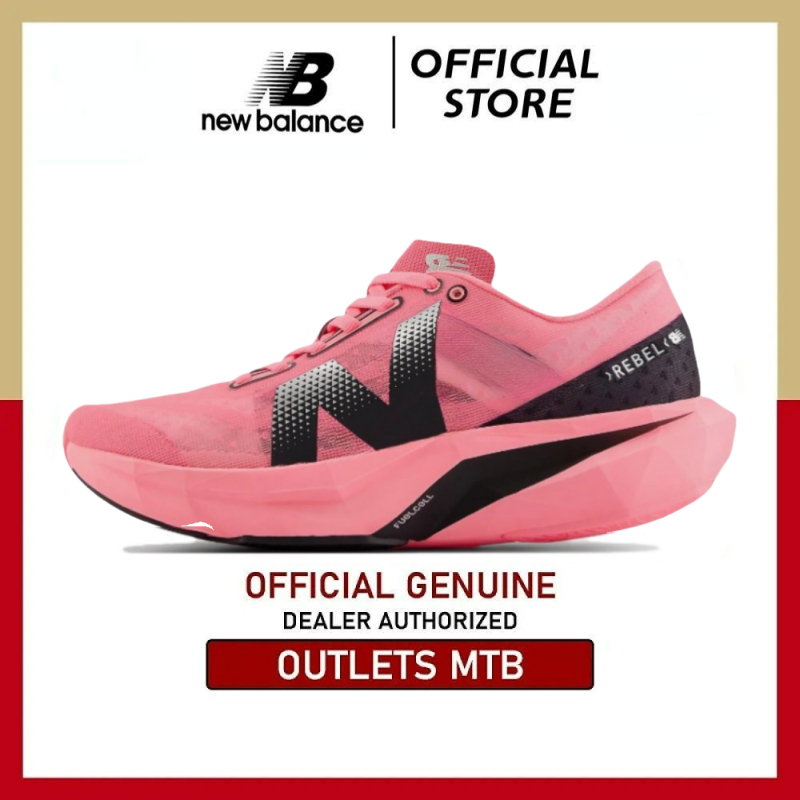 【ต้นฉบับ】New Balance NB FuelCell Rebel V4 สีชมพูสีดำผู้ชายรองเท้าวิ่ง ...