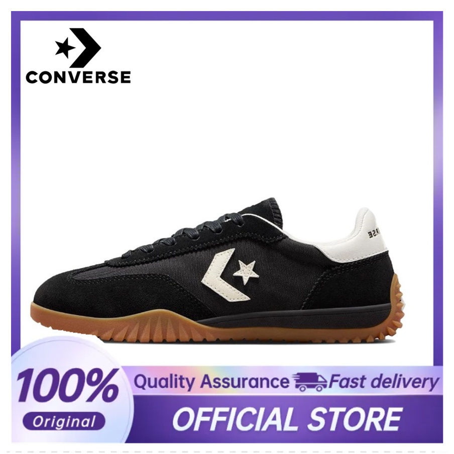 【100%Original】Converse Run Star Trainer Black White Brown Leather ...