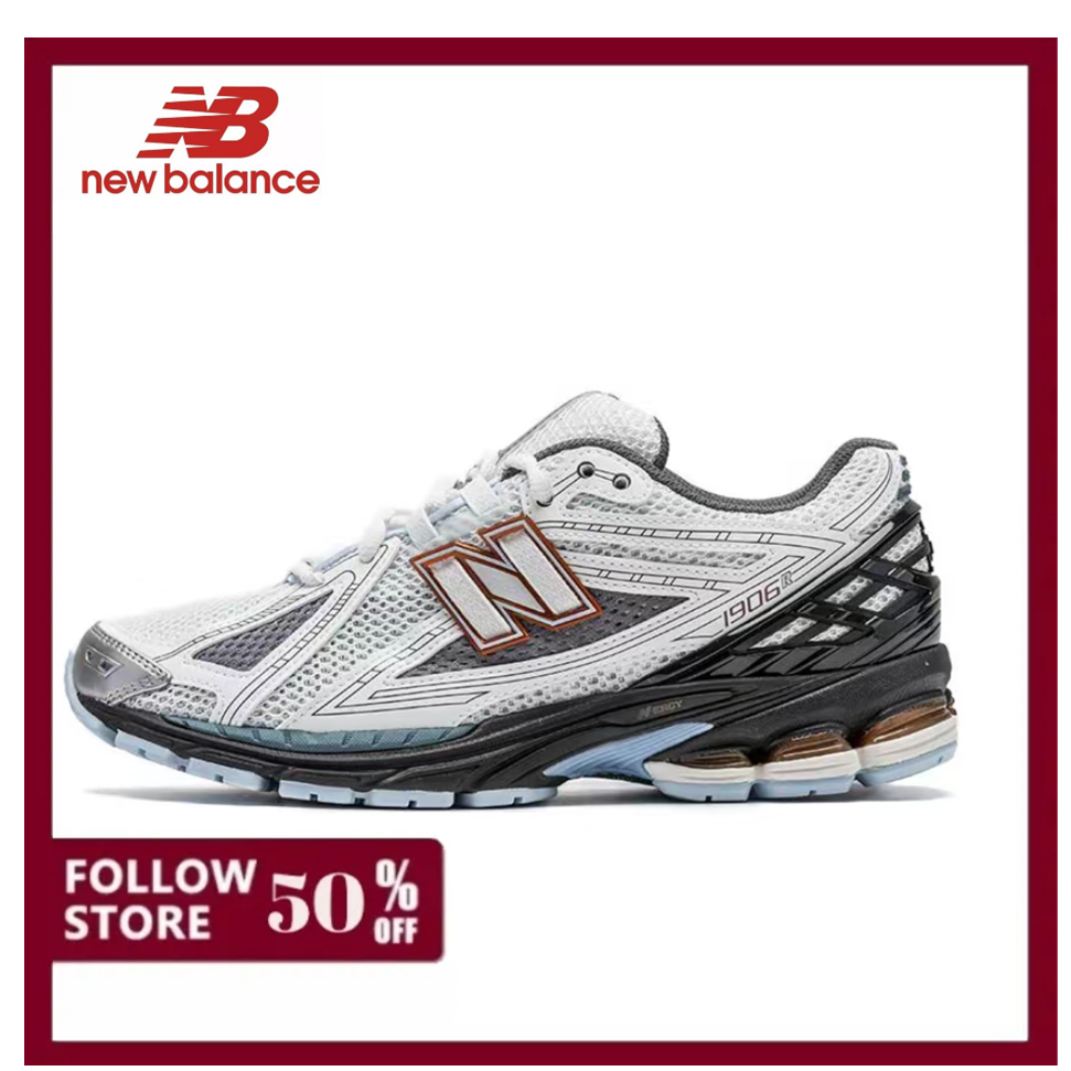 【100%Original】New Balance NB 1906R White Black Leather Running Shoes ...