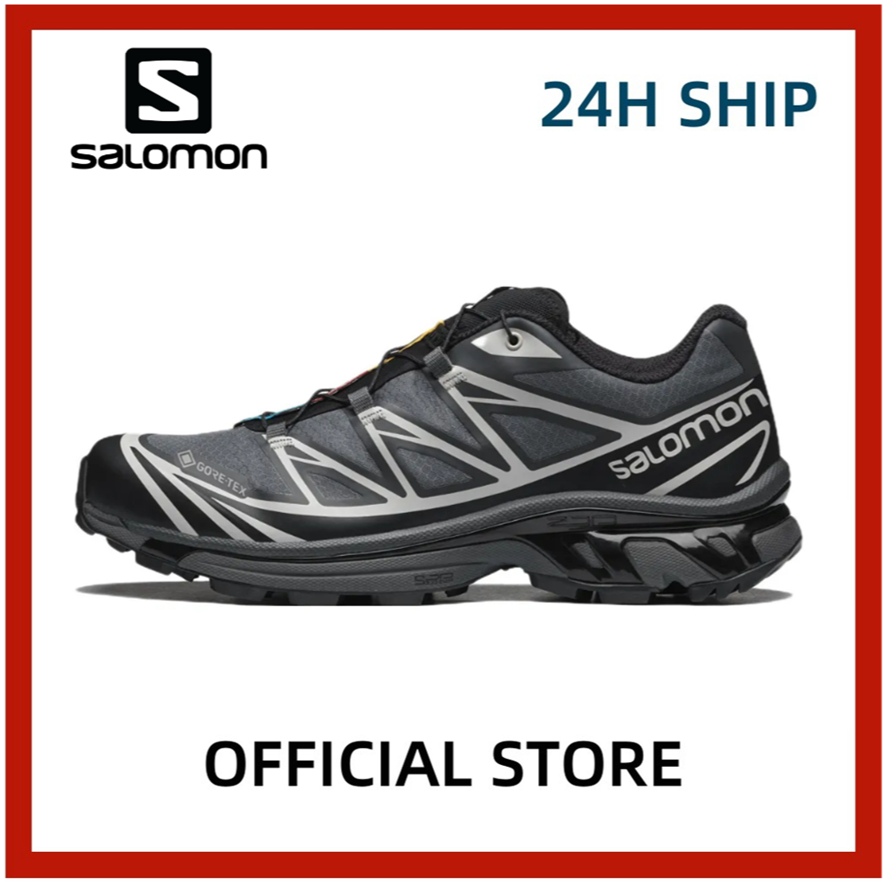 【100%ORIGINAL】SALOMON XT-6 Black Gray Silver Running Shoes Laces For ...