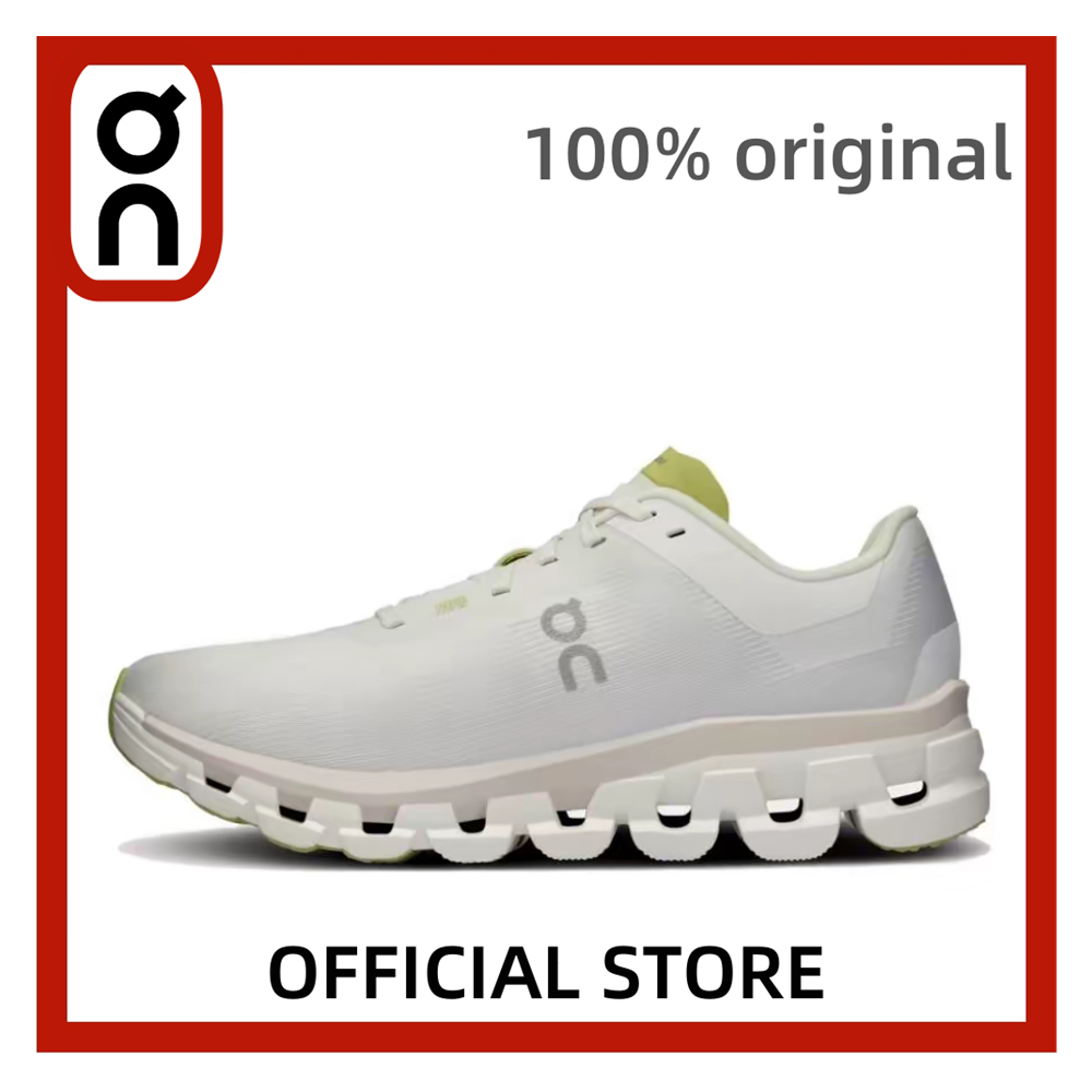 【ต้นฉบับ】On Running Cloudflow White Yellow Low Heels Height Sneakers For Men 3MD30100248 ...