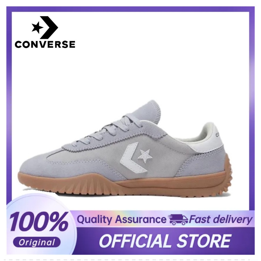 【100%Original】Converse Run Star Trainer Grey Brown Calf Skin Sneakers ...