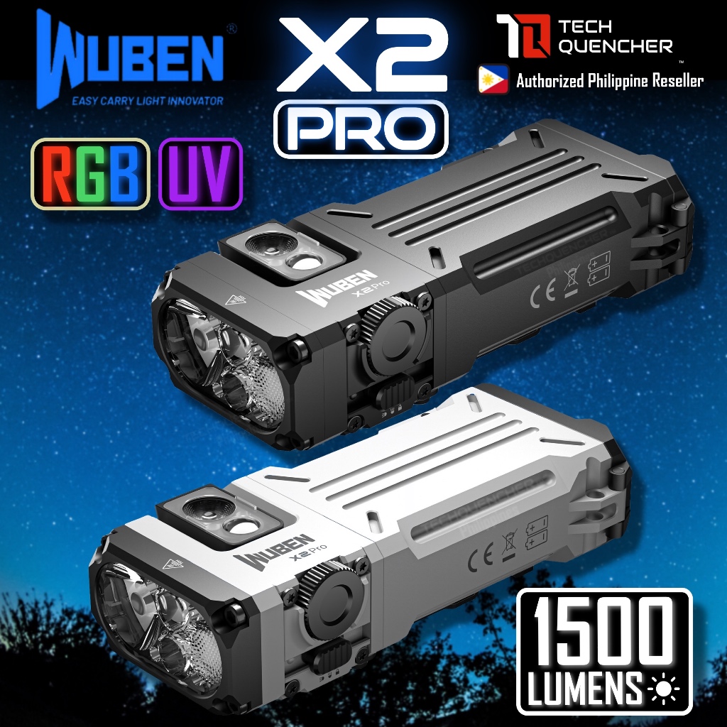 ไฟฉาย Wuben X2 Pro - RGB & UV - 1500 Lumens - แหล่งกําเนิดแสงคู่ ...