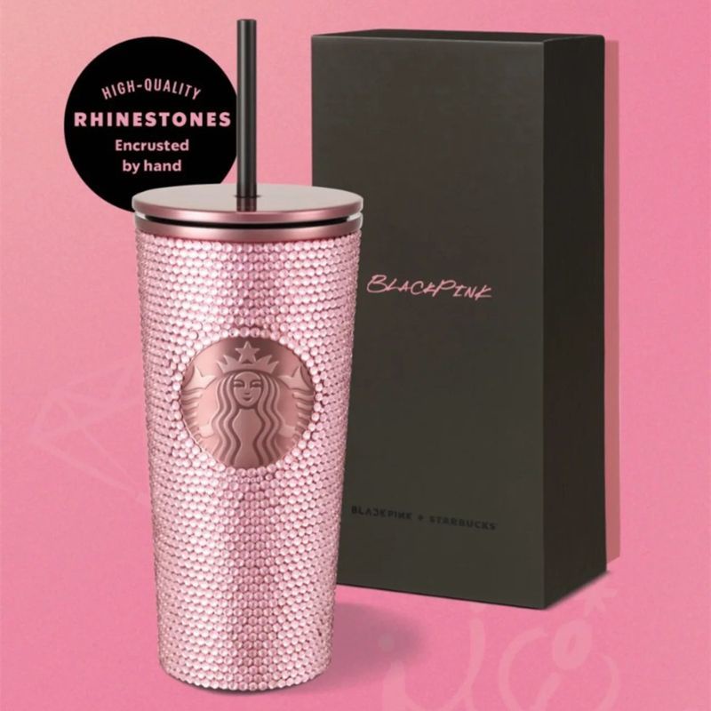 แก้วน้ํา Starbucks ลาย lisa Co-Branded สไตล์เกาหลี จุของได้เยอะ พร้อม ...
