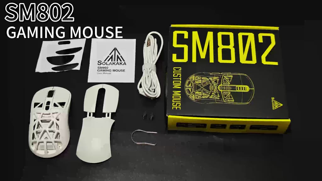 Solakaka SM802 เมาส์แบบกําหนดเองเปลี่ยนเชลล์การเชื่อมต่อ Tri-mode RGB 6 ...