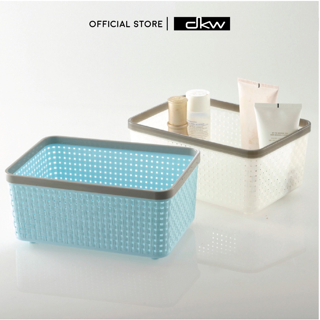 [โค้ด40%ในVDO] DKW HH-1090 ตะกร้าพลาสติกอเนกประสงค์ลายสาน (ไม่มีฝา ...