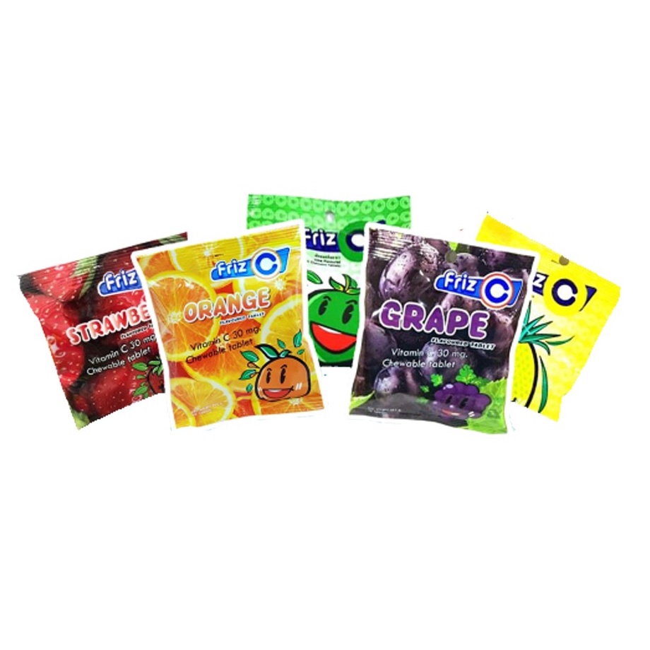 Friz C Vitamin C 30 mg วิตามินซี เด็ก ชนิดเม็ดอม จำนวน 1 ซอง บรรจุ 10 ...