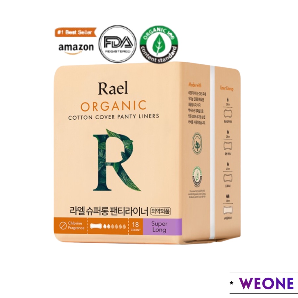 Rael Korea NEW SUPER LONG กางเกงชั้นใน ผ้าฝ้ายออร์แกนิก (1 แพ็ค / 18 ชิ้น) | Shopee Thailand