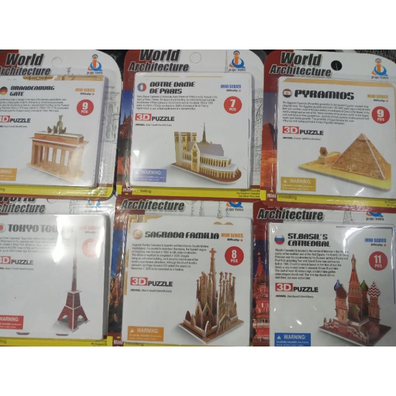 (set6) mini puzzle World Architecture 3D สถานที่สำคัญของโลกแบบง่าย 3 ...