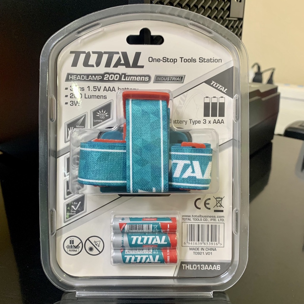 TOTAL THL013AAA6 ไฟฉาย LED 3xAAA คาดศรีษะ ส่งได้ไกล 91 เมตร แถมฟรี ...