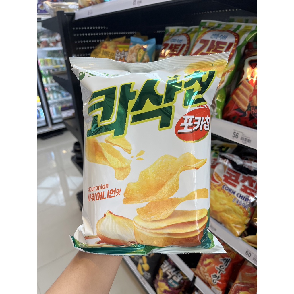 Orion Potato chips sour onion 오리온 콰삭칩 사워어니언맛 โอริออนมันฝรั่งแผ่นบางรส ...