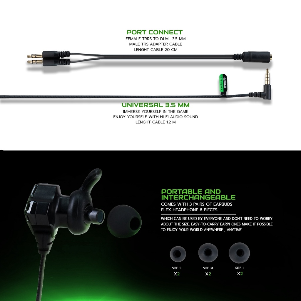 EGA TYPE E4 หูฟังอินเอียร์ IN EAR Earphone Gaming ใช้งานง่าย พกพาสะดวก ของแท้รับประกันสินค้า 2 ...