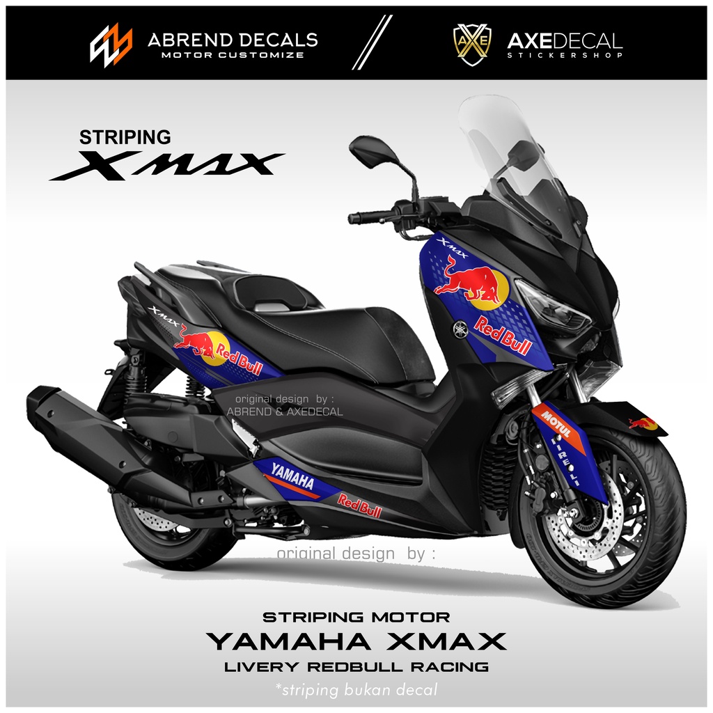 สติกเกอร์ติดตกแต่งรถจักรยานยนต์ สีแดง สําหรับ YAMAHA XMAX MAX DESIGN | Shopee Thailand