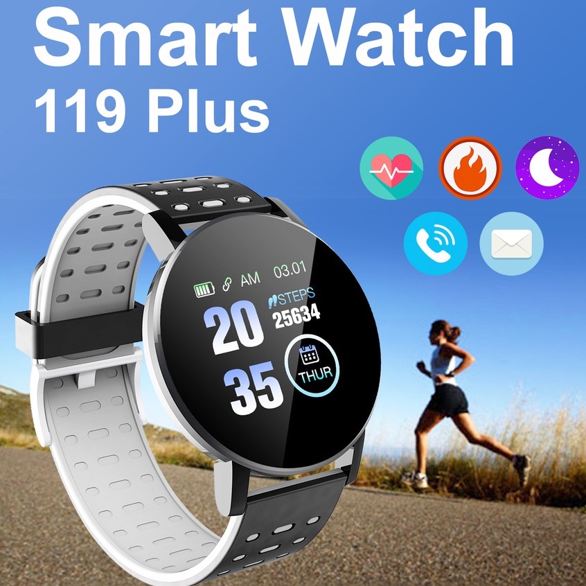 Smart Watch 119 Plus นาฬิกาสมาร์ทวอทช์ นาฬิกาอัจฉริยะ แจ้งข้อความLine/FB รองรับ Android IOS ของ ...