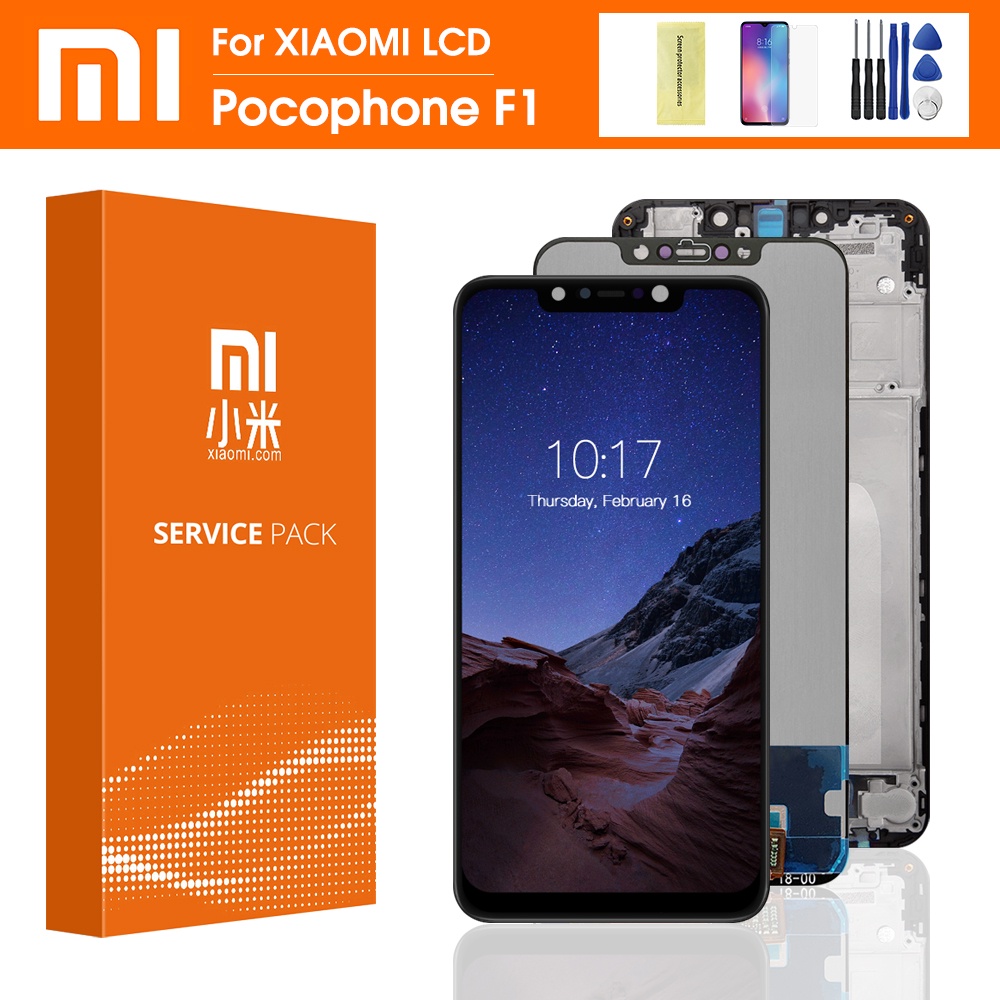 6.18" Original LCD Frame For Xiaomi Pocophone F1 LCD Display Screen For XIAOMI POCO F1 LCD ...