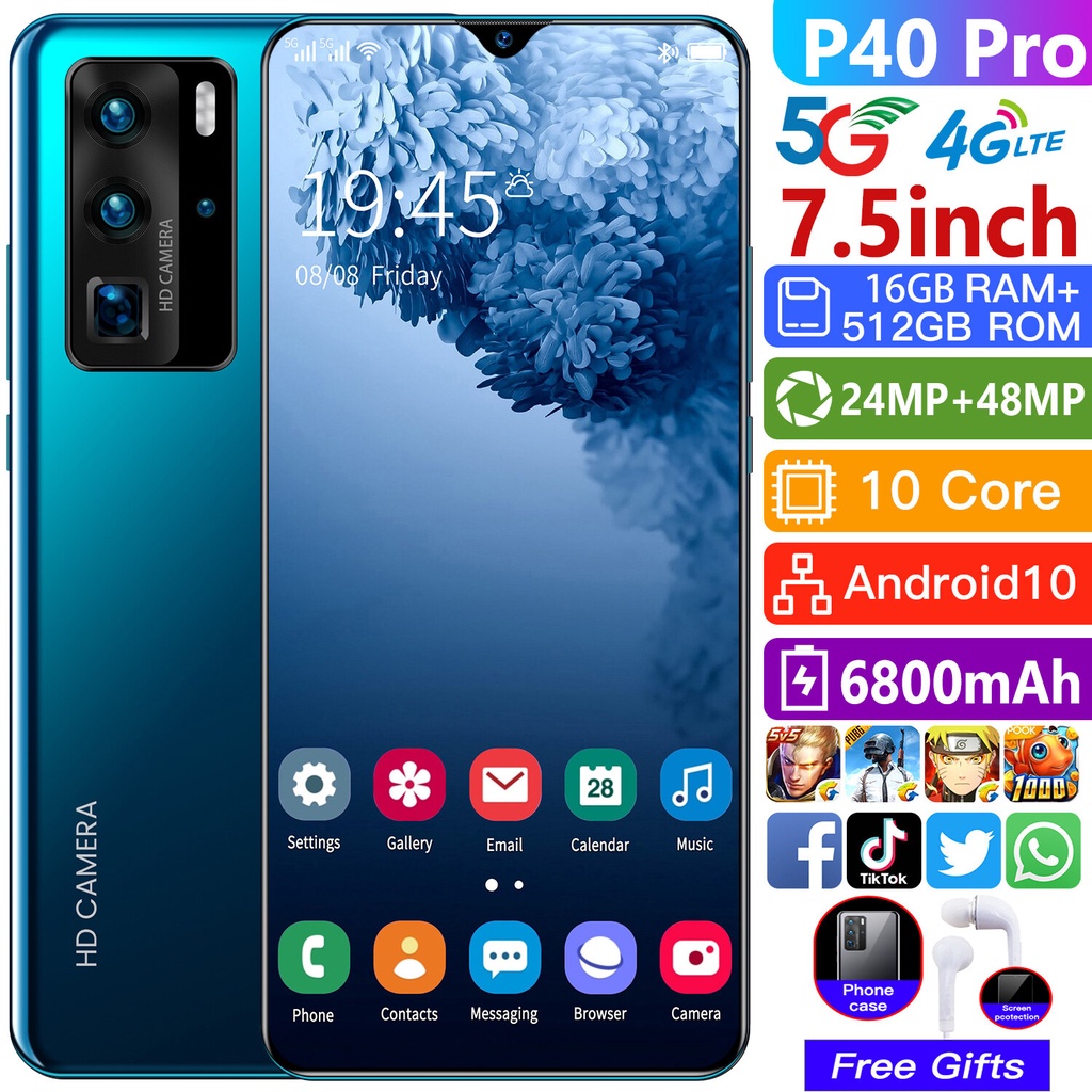 【รับประกันศูนย์ไทย 1 ปี】โทรศัพท์ราคาโปรโมชั่น OPP0 P40 Pro 5G โทรศัพท์ ...
