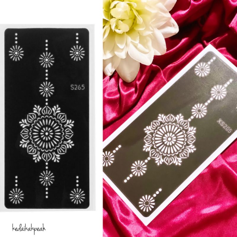สติ๊กเกอร์ INAI Corak Cantik Simple GLITTER HENNA Template | Shopee ...