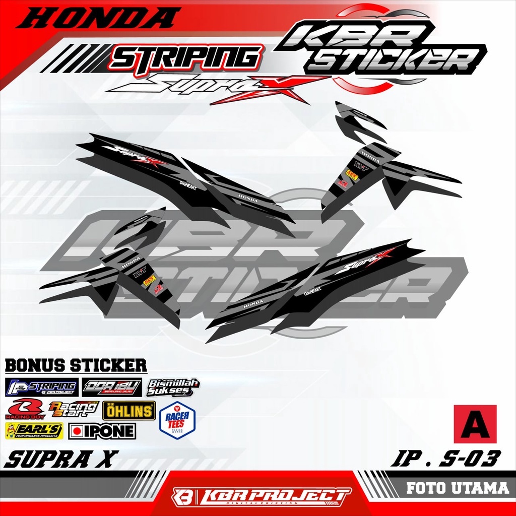Supra X Striping สติกเกอร์รายการ Striping สติกเกอร์สําหรับ HONDA SUPRA ...