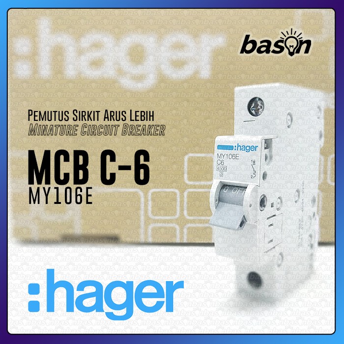 Hager MCB 1Phase 6A - เซอร์กิตเบรกเกอร์ / เซอร์กิตเบรกเกอร์ไฟฟ้า C6 1P | Shopee Thailand