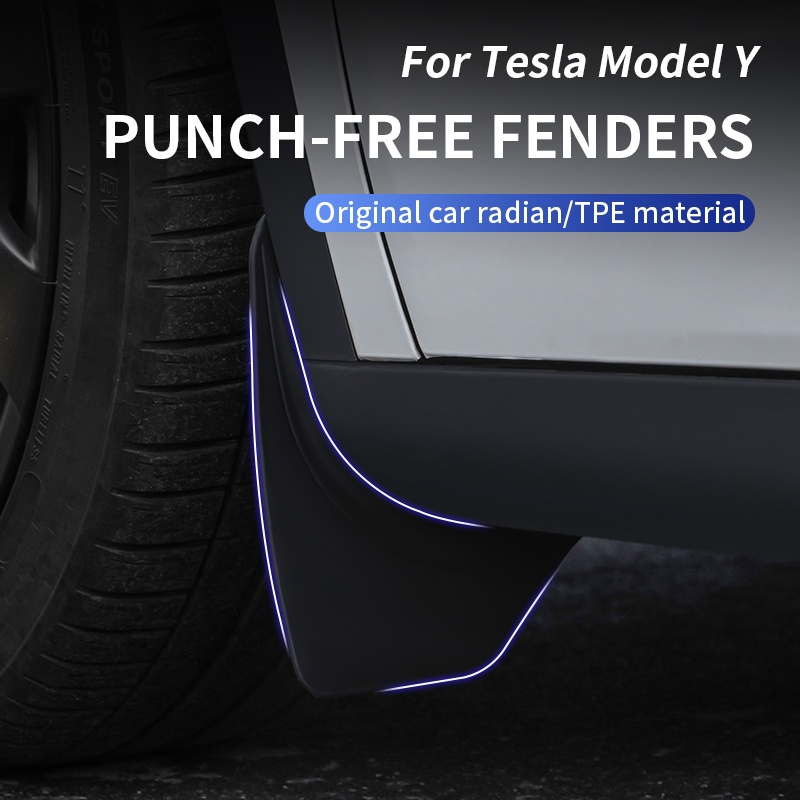car fender For Tesla Model Y 2019-2022 Punch-free fenders Anti-sludge ...