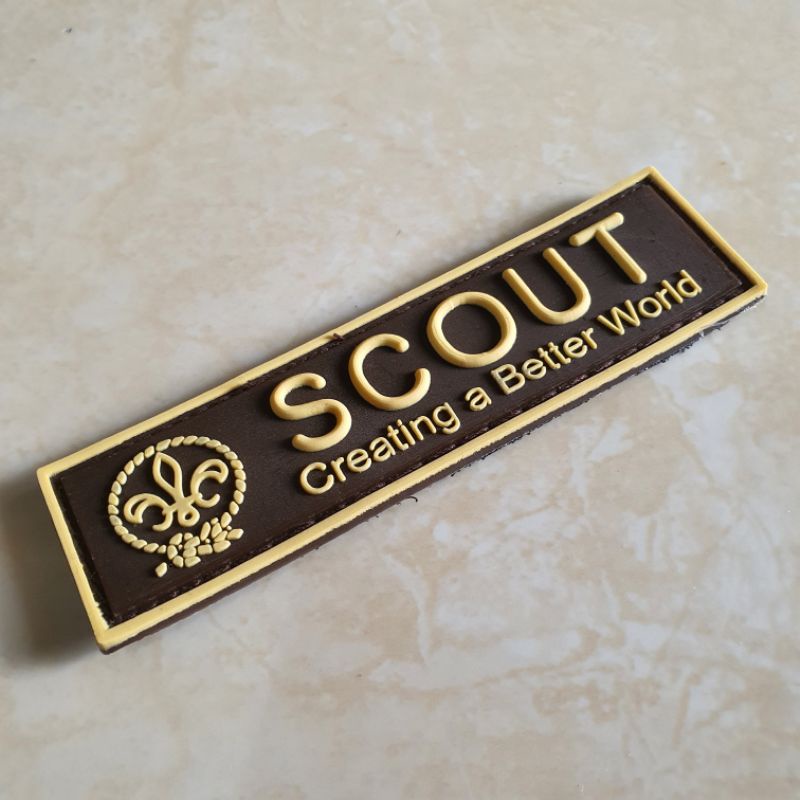 ยาง PATCH LOGO TULISAM SCOUT BASIC BROWN - VELCRO RUBBER EMBLEM STICK ...