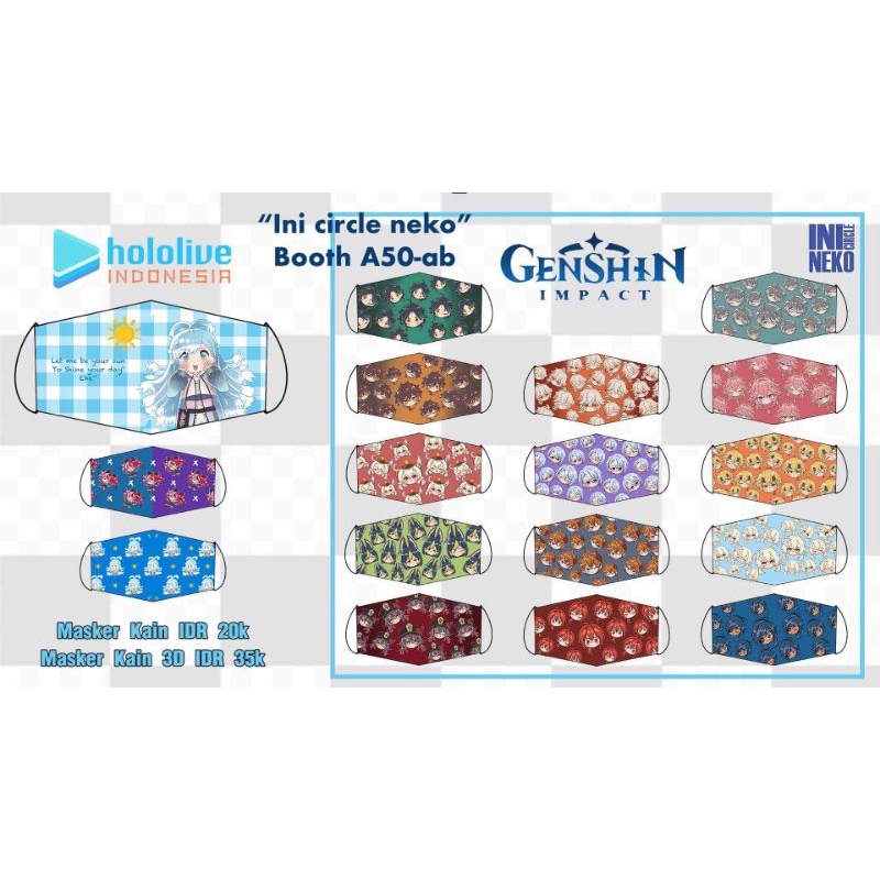 Genshin Impact Mask Genshin Impact Character Zhongli Childe klee di luc ...