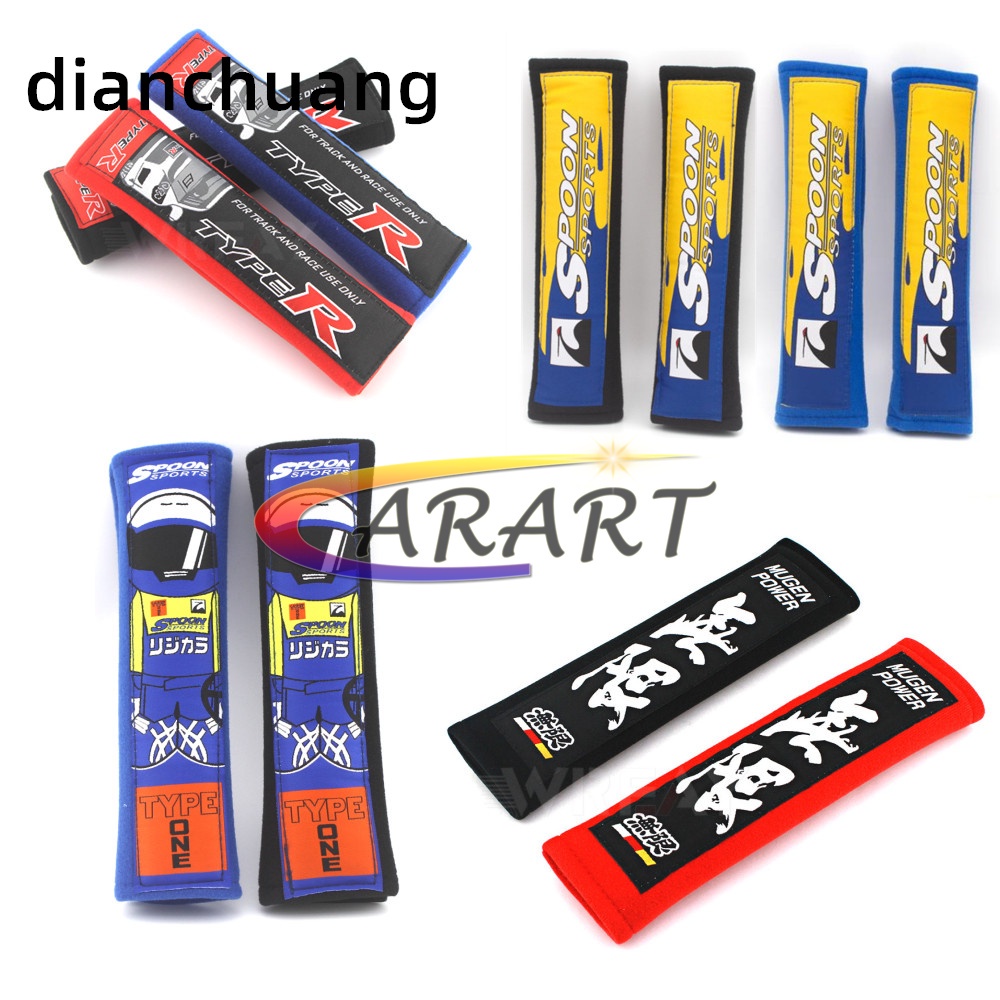 1 คู่ JDM Mugen /SPOON/ASIMO/Power ผ้าฝ้ายอัตโนมัติเข็มขัดนิรภัยไหล่สาย ...