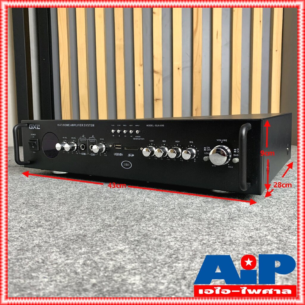 GXL GLA-810 แอมป์ บูลทูธ แอมป์ขยายเสียง ใช้ได้ทั้งไฟบ้าน / ไฟรถ DC12V ...