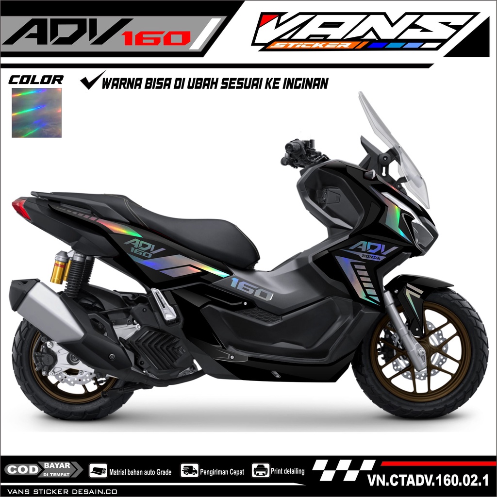 Hitam MERAH PUTIH Cutting List ADV 160 สติ๊กเกอร์, HONDA ADV 160 ...