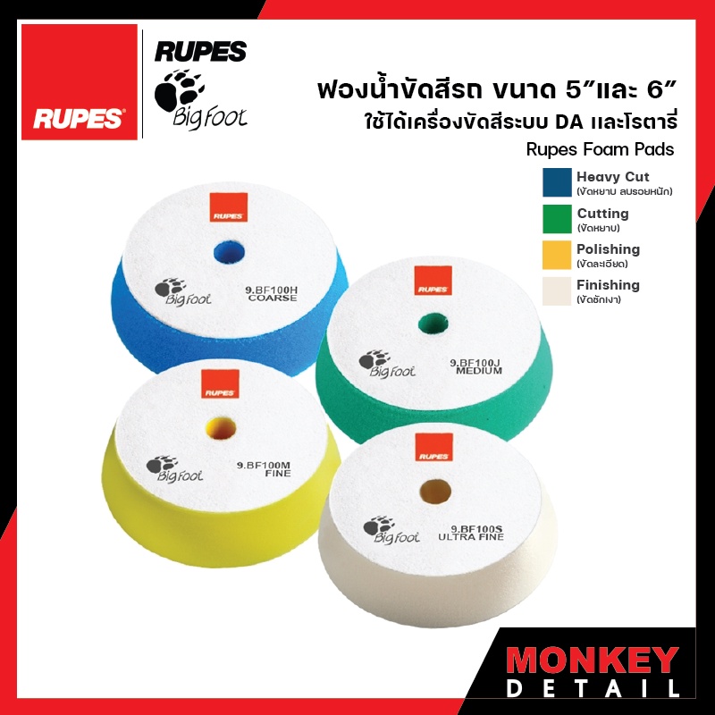 ฟองน้ำขัดสี ฟองน้ำขัดสีรถ ขนาด 5 นิ้ว และ 6 นิ้ว - Rupes Foam Pad 5 ...