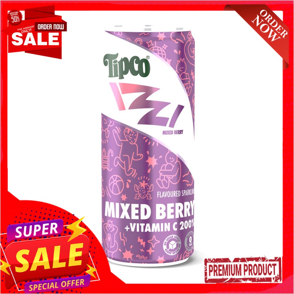 ทิปโก้อิซซี่สปาร์คกลิ้งมิกซ์เบอรี330มลTIPCO IZZY MIXED BERRY SPARKLING ...