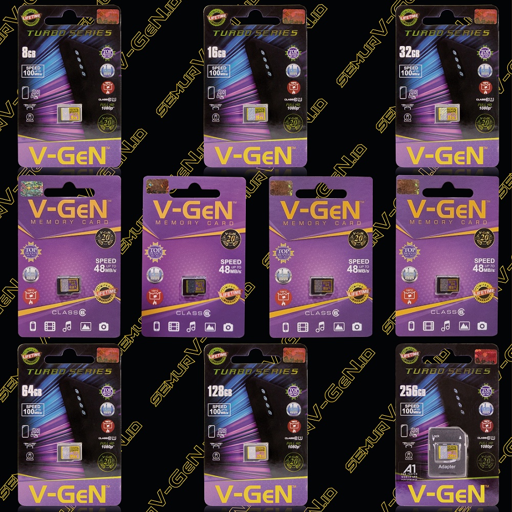 Microsd 4GB 8GB 16GB 32GB 64GB 128GB 256GB Class 10 V-GeN Turbo 100MBps ...