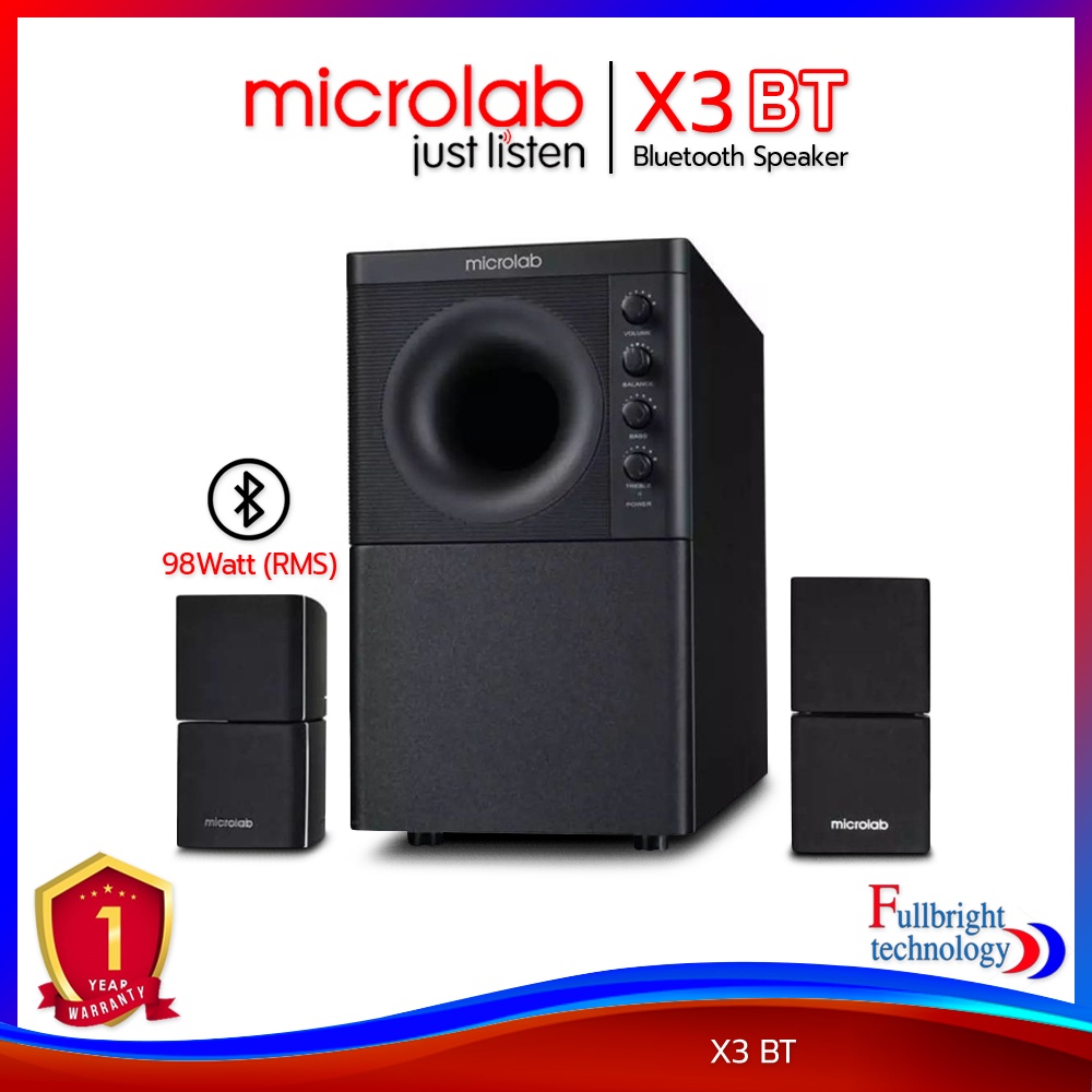 Microlab X3BT Bluetooth Speaker 2.1 Ch. (98 Watt) ลำโพงบลูทูธสำหรับ ...