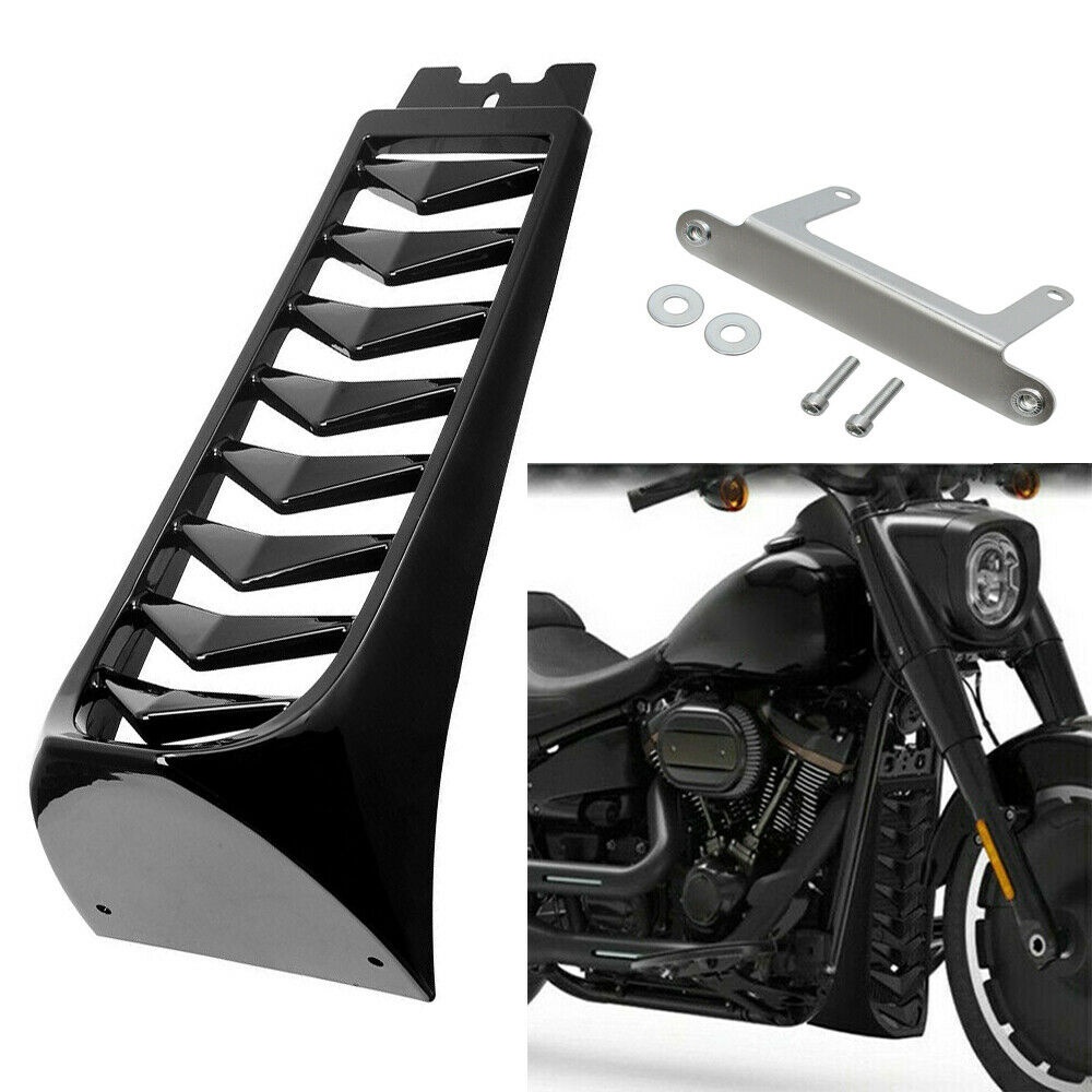 Motorcycle Vivid Black Front Chin Fairing Spoiler Lower Radiator Cover ...