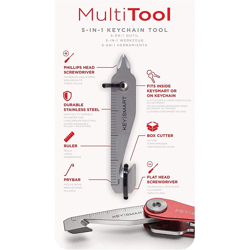 อุปกรณ์เสริมพวงกุญแจ KeySmart MultiTool - 5-in-1 Multi-Purpose Keychain ...
