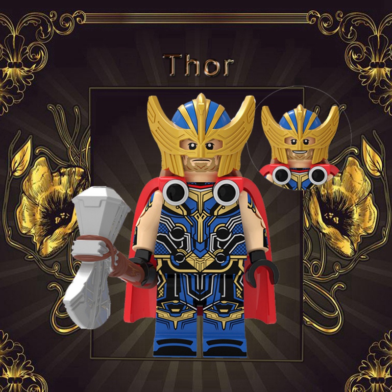 Thor Love and Thunder บล็อคตัวต่อ รูปภาพยนตร์ ขนาดเล็ก ของเล่นเสริมการ ...