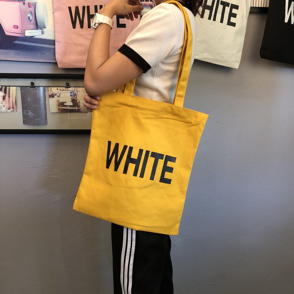 newyorkgallery(N019) -c2 กระเป๋าผ้าสะพายไหล่สกรีนตัวอักษร(มีรอยสกีนเป็น ...