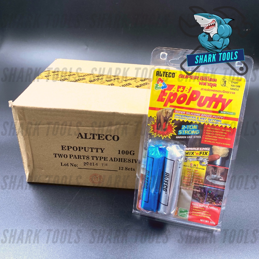!!ยกกล่อง 12 ชิ้น!! กาว กาวมหาอุด อีพ๊อกซี่มหาอุด มหาอุต กาวดินน้ำมัน ซิลิโคน ขนาด 100g. ALTECO ...