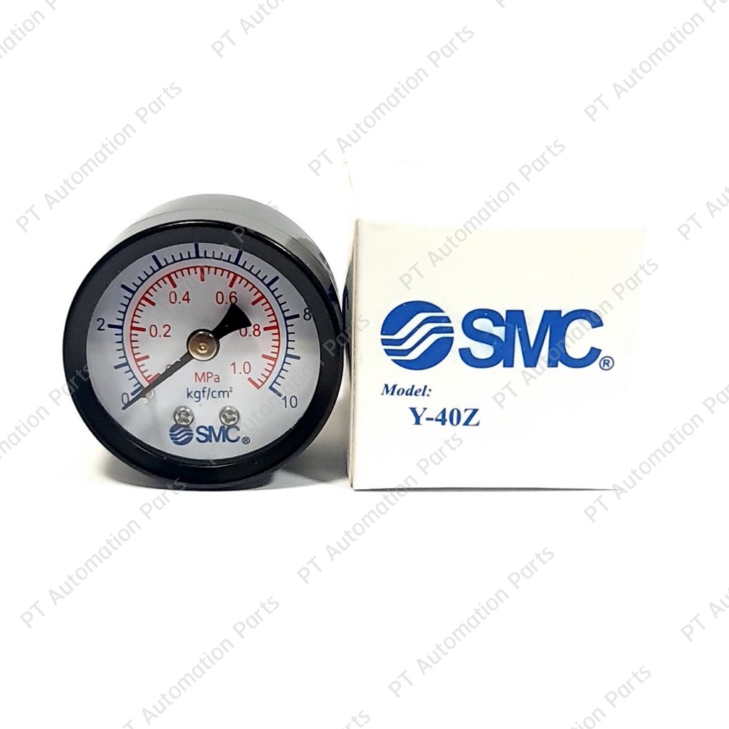 Pressure Gauge SMC Y-40Z เกจวัดแรงดันลม แบบเข็ม Range 0-1MPa (0-10kgf/cm2) Port size R1/8 เกลียว ...